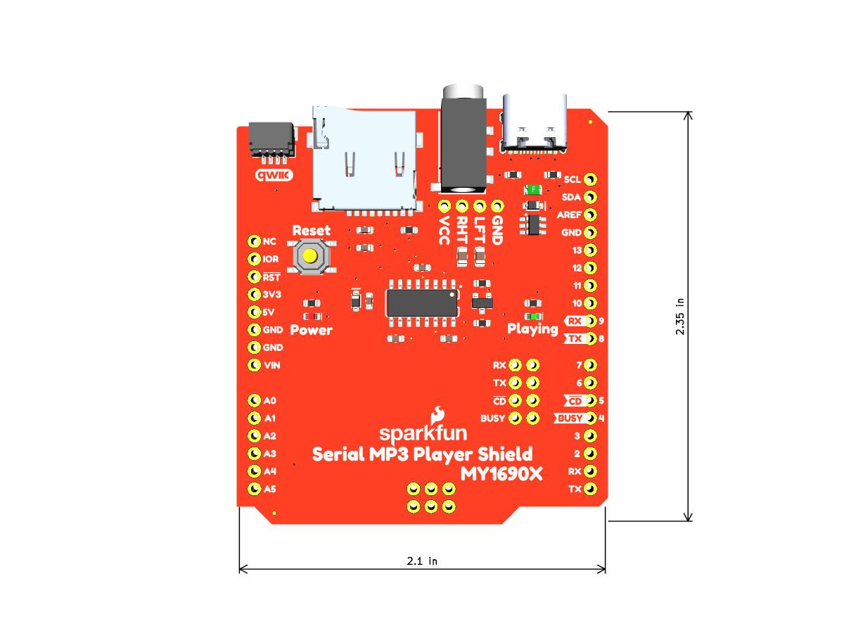 SparkFun Serial MP3 Player Shield - MY1690X-16S - SparkFun Electronics