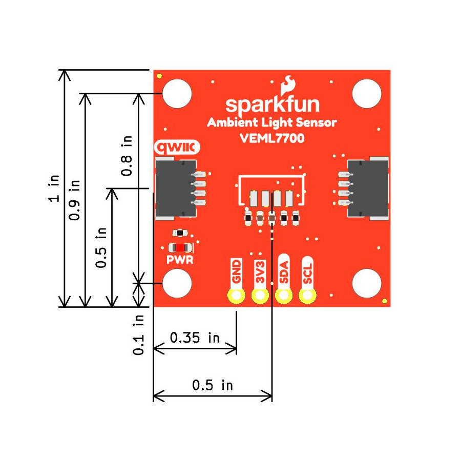 SparkFun Ambient Light Sensor - VEML7700 (Qwiic) - SparkFun Electronics