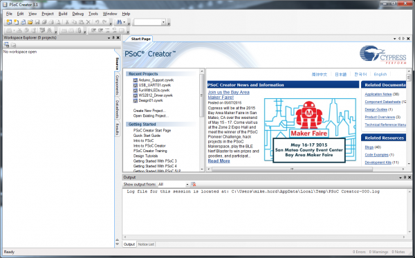 Creator startup window